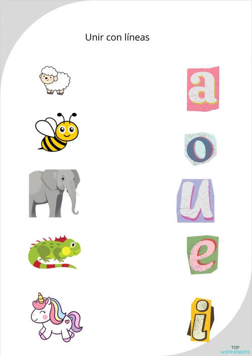 La vocales. Ficha interactiva | TopWorksheets