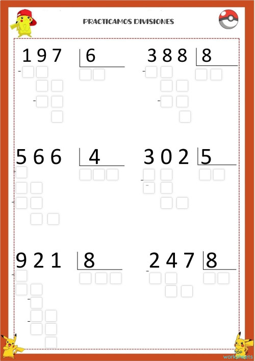 DIVISIONES 3. Ficha interactiva | TopWorksheets
