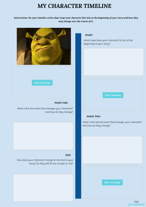 My Character Timeline. Interactive worksheet | TopWorksheets