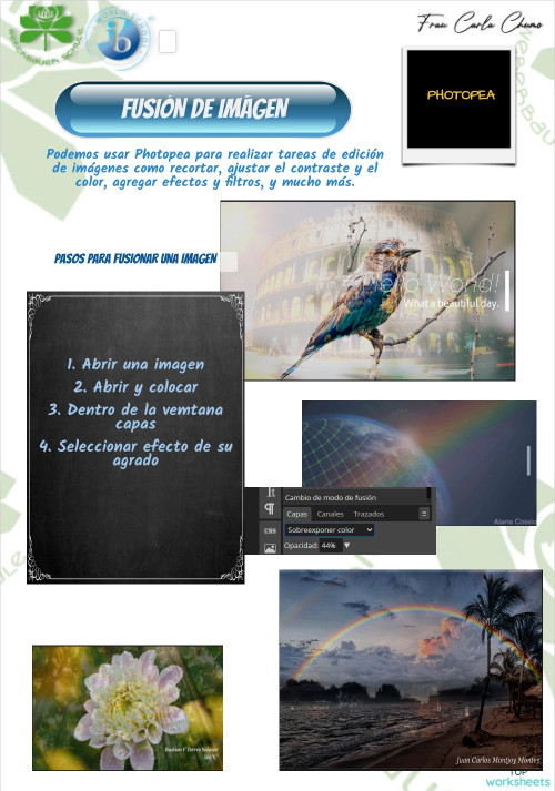 PHOTOPEA - IV Bimestre 01 - FUSIÓN. Ficha interactiva | TopWorksheets