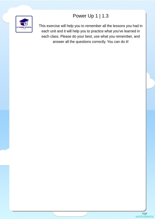 Power Up 1 | 1.3. Interactive worksheet | TopWorksheets