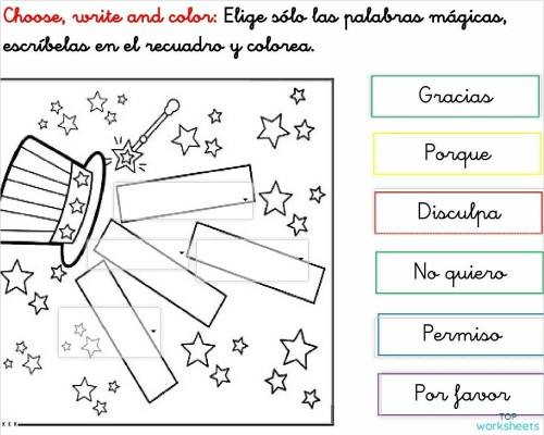 PALABRAS MÁGICAS. Ficha interactiva | TopWorksheets