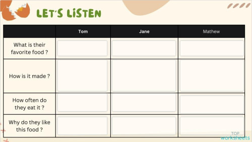HOMEWORK: LISTENING PRACTICE. Interactive worksheet | TopWorksheets