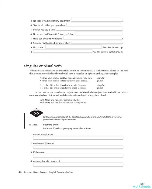 English sentence builder part 3. Interactive worksheet | TopWorksheets