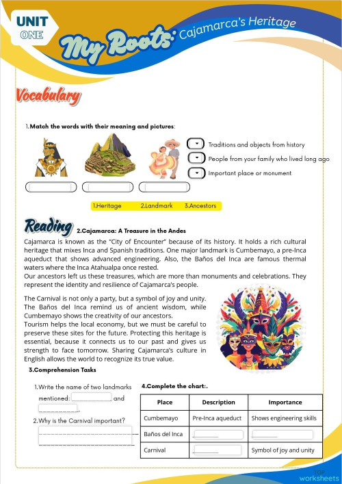Unit 1 Reading 5th. Interactive worksheet | TopWorksheets