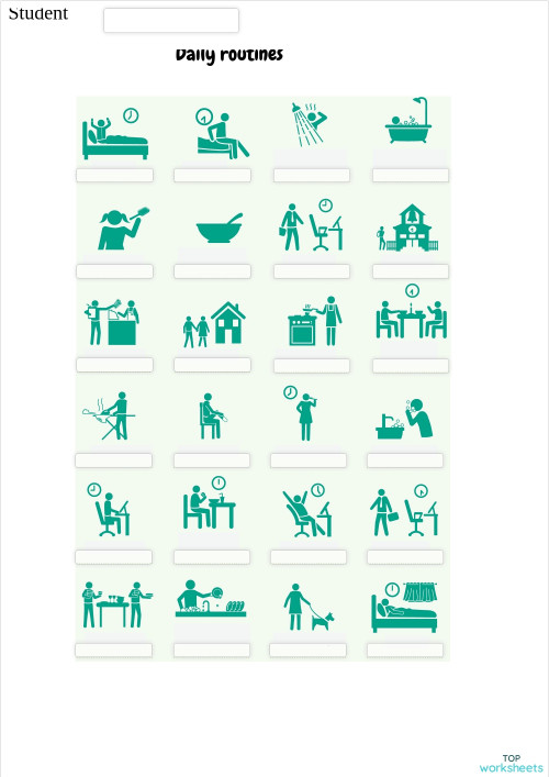 Daily routines. Interactive worksheet | TopWorksheets