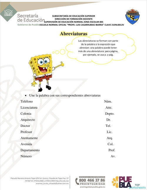 Español: fichas interactivas y ejercicios online | TopWorksheets