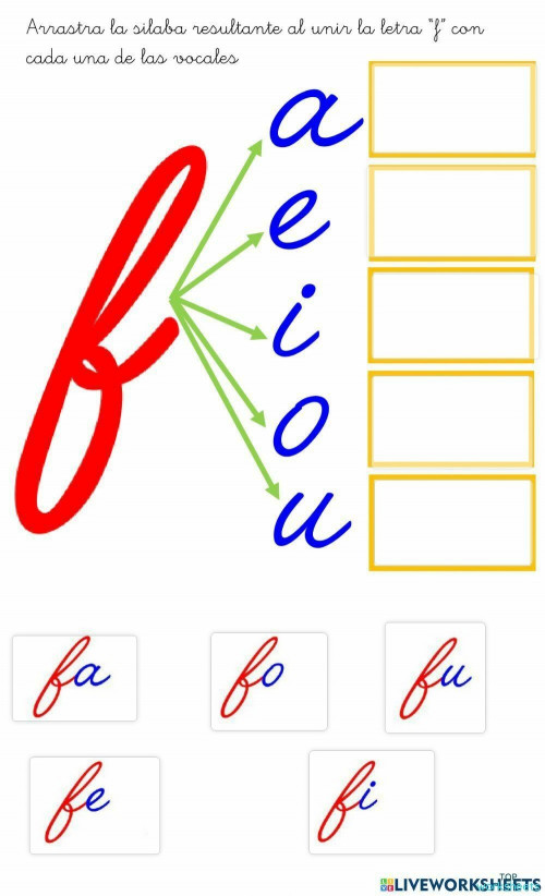 ARRASTRA LA SÍLABA DONDE CORRESPONDE. Ficha interactiva | TopWorksheets