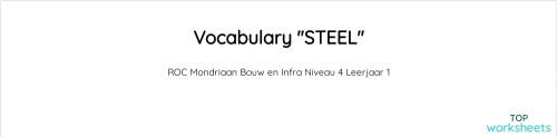 Vocabulary "STEEL". Interactive worksheet | TopWorksheets