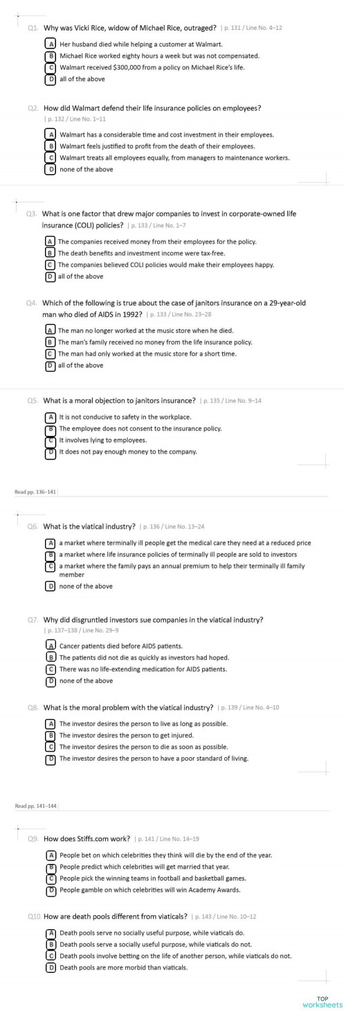 Master N101 Review Questions. Interactive worksheet | TopWorksheets