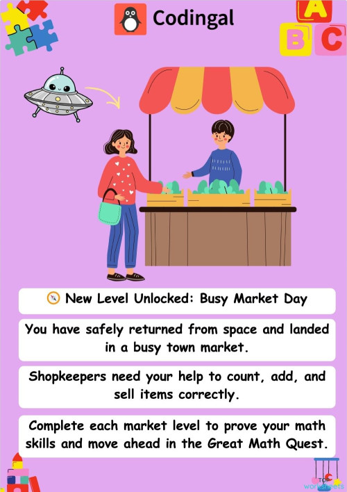 M_G01_T03_The_Busy_Market_Day. Interactive worksheet | TopWorksheets