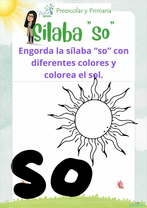 Tarea Sílaba "so". Ficha interactiva | TopWorksheets