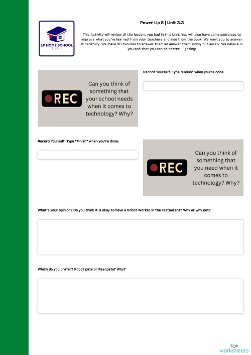 Power Up 5 | Unit 2.2. Interactive worksheet | TopWorksheets