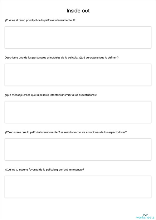 Inside out. Interactive worksheet | TopWorksheets