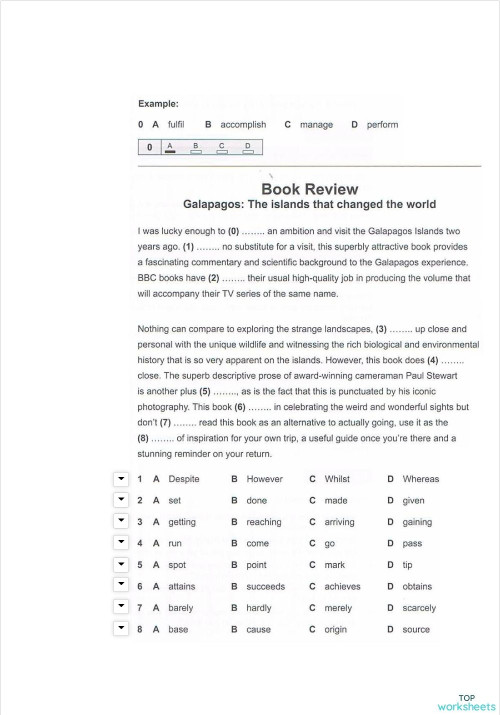 Advanced C1 Use of English Part 1 T 5-7. Interactive worksheet ...