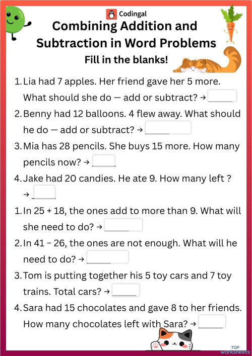 M_G01M08L31_WA02_Combining_Addition_and_Subtraction_in_Word_Problems_4. Interactive worksheet ...