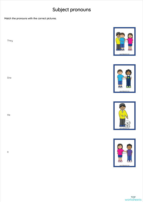 Subject pronouns. Interactive worksheet | TopWorksheets