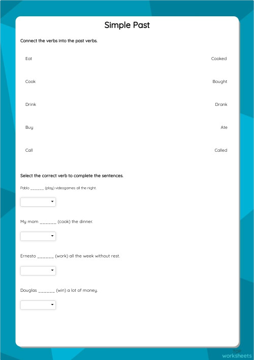 Simple Past. Interactive worksheet | TopWorksheets