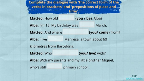 Present simple-Prepositions time-place. Interactive worksheet ...