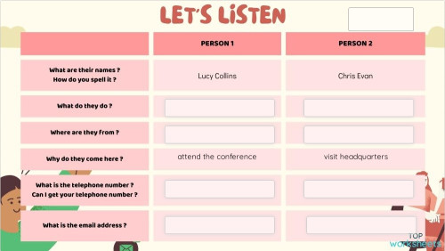 LISTEN TO MAKE FRIEND. Bài tập tương tác | TopWorksheets