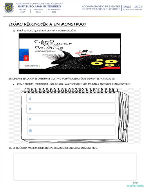 ¿CÓMO RECONOCER A UN MONSTRUO?. Ficha interactiva | TopWorksheets