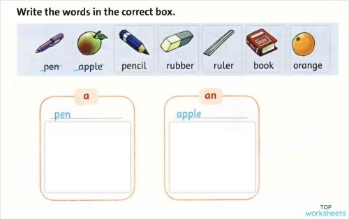 a or an articles. Interactive worksheet | TopWorksheets