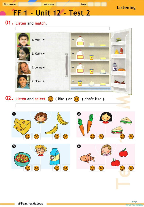 Listening: interactive worksheets and online exercises | TopWorksheets