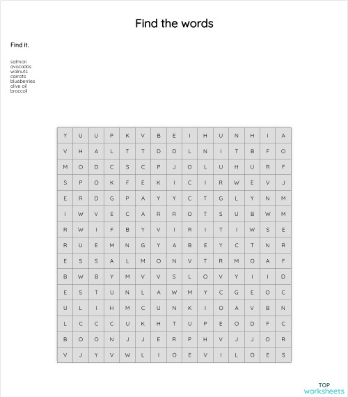 Find the words. Interactive worksheet | TopWorksheets