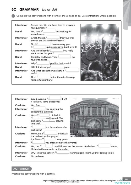 Revision: be or do. Interactive worksheet | TopWorksheets