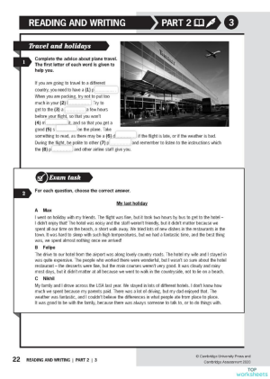 A2 Exam Booster Reading Worksheet 2.3. Interactive worksheet ...