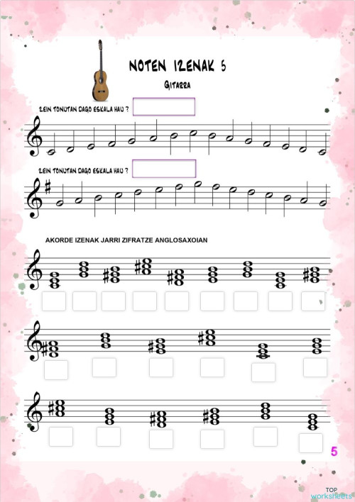 3. Maila GITARRA 5. Interactive worksheet | TopWorksheets