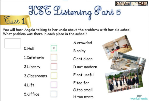 KET_LISTEN_PART5_T1. Interactive worksheet | TopWorksheets