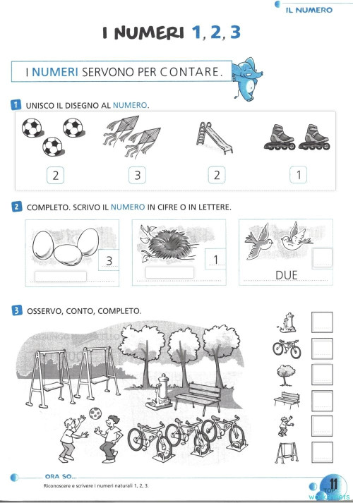I NUMERI 1 2 3. Scheda interattiva | TopWorksheets