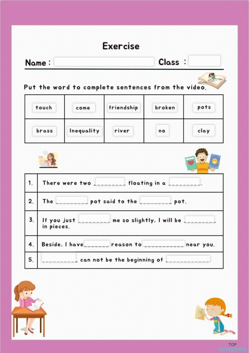Exercise story. Interactive worksheet | TopWorksheets