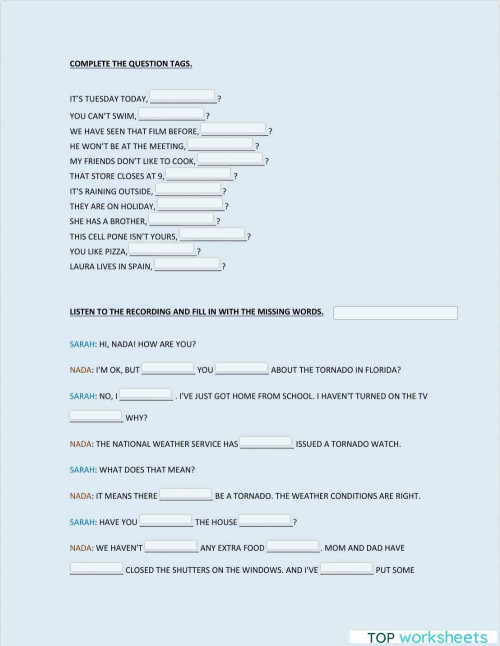 EXAMEN PRESENT PERFECT QUESTION TAGS ALREADY, YET, JUST, EVER ...