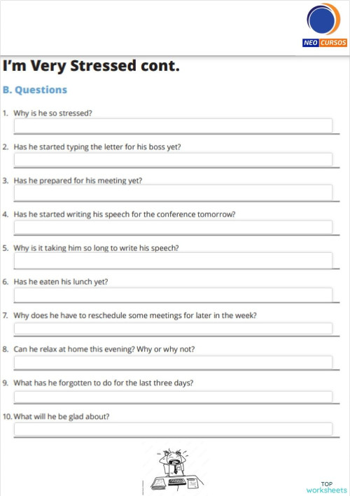 I'm very stressed. Interactive worksheet | TopWorksheets