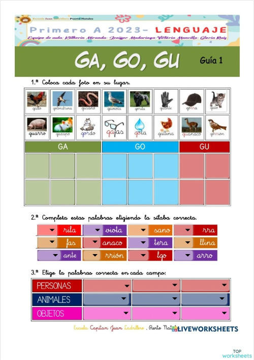 Leer oraciones. Ficha interactiva | TopWorksheets