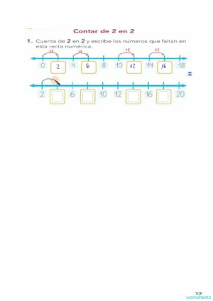 Ejercicio de conteo: Cuenta los números de dos en dos. Ficha ...