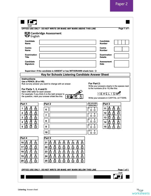 A2 KEY - Test 6 - L -. Interactive worksheet | TopWorksheets