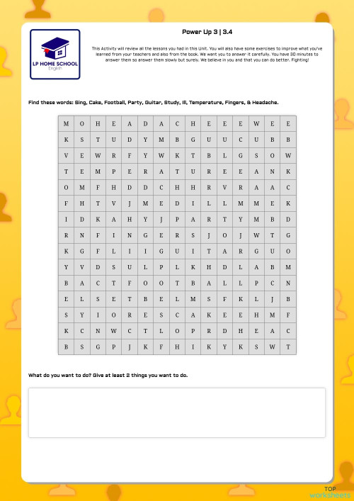 Power Up 3 | 3.4. Interactive worksheet | TopWorksheets