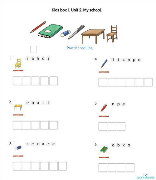 Kids box 1 My school. Interactive worksheet | TopWorksheets