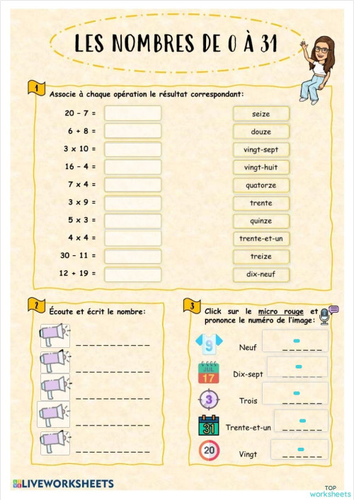 Les nombres 0-100. Fiche interactive | TopWorksheets