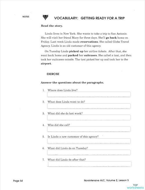 Lesson 5 reading activity. Ficha interactiva | TopWorksheets