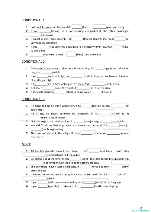 Second Conditional Interactive And Downloadable Worksheet Second