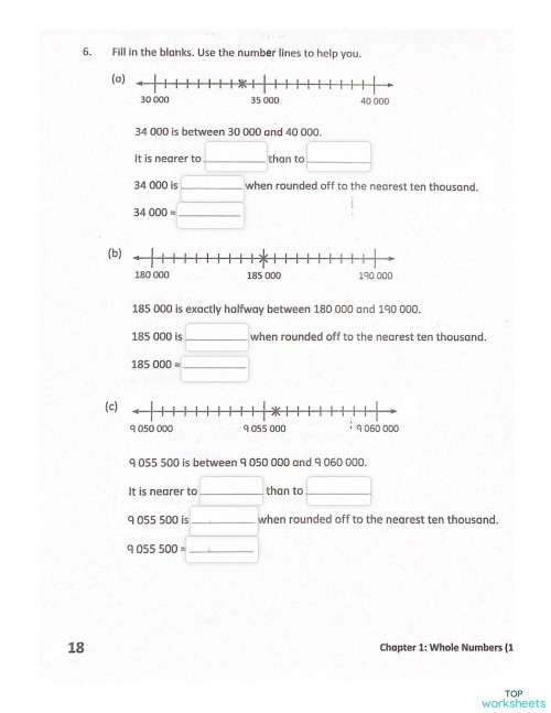 Round Off to the Nearest Ten Thousand Using Number Line. Interactive ...