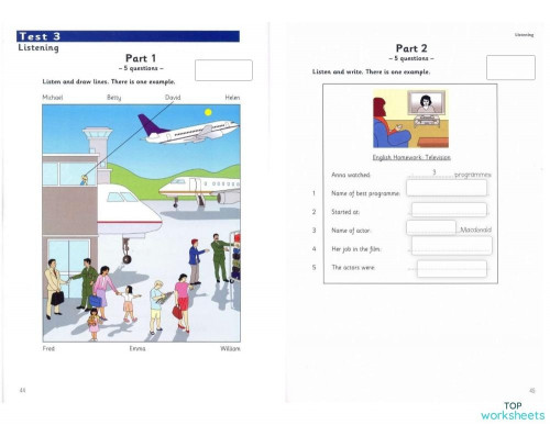 FLYERS 8 TEST 3. Interactive worksheet | TopWorksheets