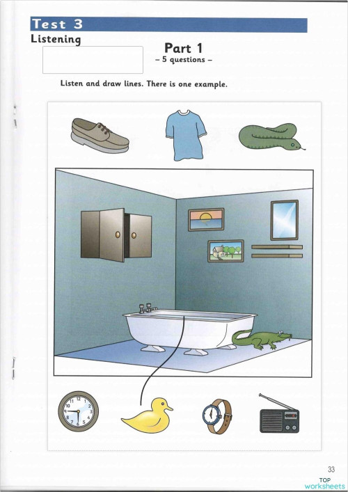 Starters 1 test 3. Interactive worksheet | TopWorksheets