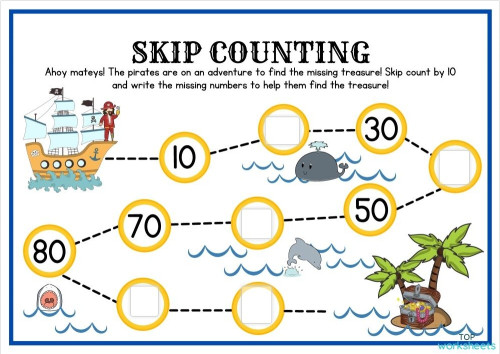 Skip counting in 5's and 10's. Interactive worksheet | TopWorksheets