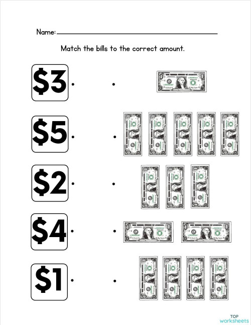 matchbills. Interactive worksheet | TopWorksheets