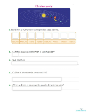 CIencia 4° U7A1 aprendemos sobre la tierra y el sistema solar. Ficha ...